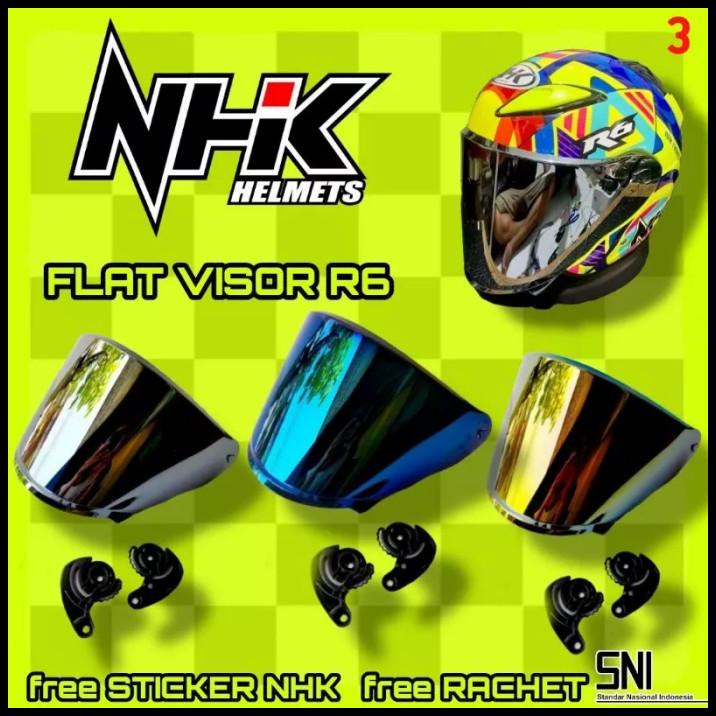 Jual HOT DEAL 2 - KACA VISOR NHK R6 R 6 FLAT IRIDIUM BLUE GOLD SILVER ...