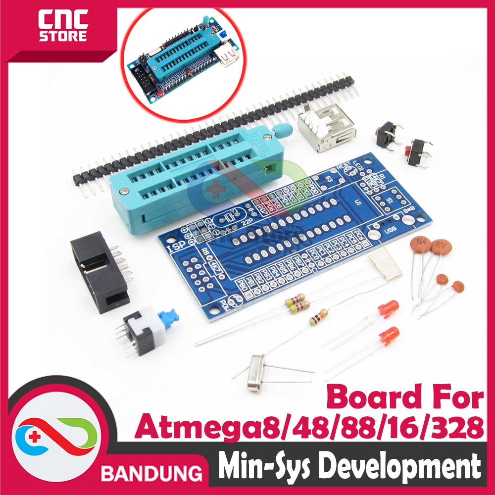 Jual Avr Isp Minimum System Development Board For Atmega8 Atmega328 Shopee Indonesia