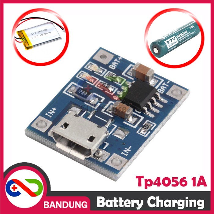 Jual Tp4056 1a Lipo Lithium Battery Charging Charger Board Micro Usb ...