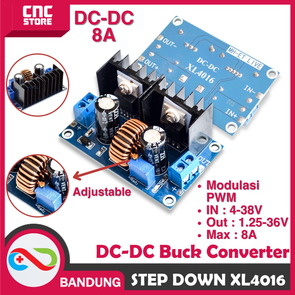 Jual XL4016 STEP-DOWN BOARD MODULE MAX 8A 200W DC-DC BUCK CONVERTER | Shopee Indonesia