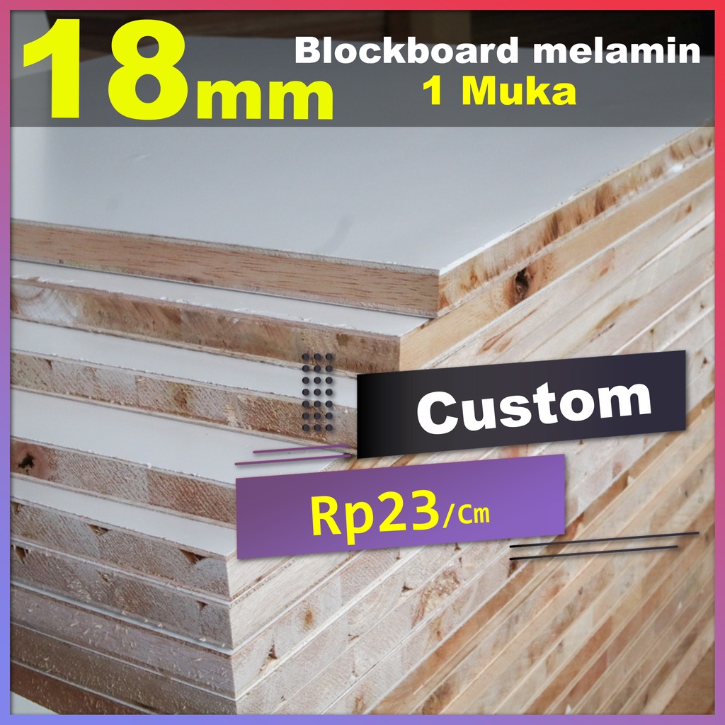 Jual Blockboard 18mm melamin custom potongan | Shopee Indonesia