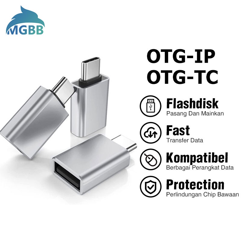 Jual MGBB Mini OTG USB TO IP/type C Adapter Converter USB Plug Play Flashdisk Data untuk Iphone ...