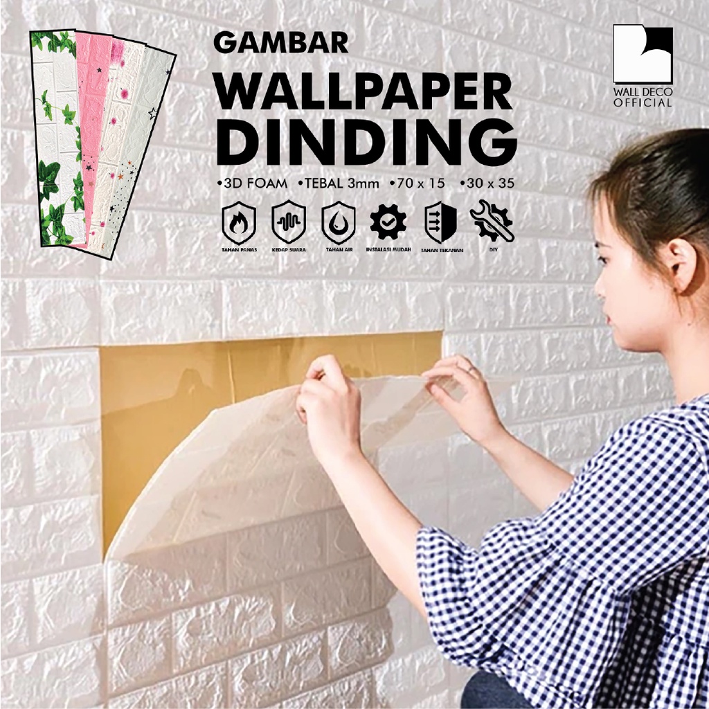 Jual Wall Deco - Wallpaper Dinding Kamar Tidur 3D Foam Aesthetic Ruang ...
