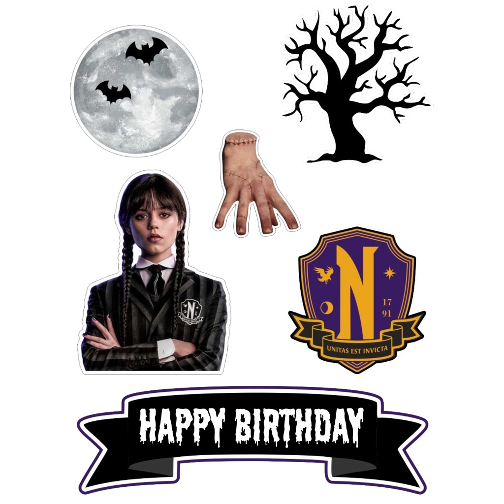 Jual TOPPER CAKE CUSTOM TOPPER ULANG TAHUN / HIASAN KUE WEDNESDAY ...