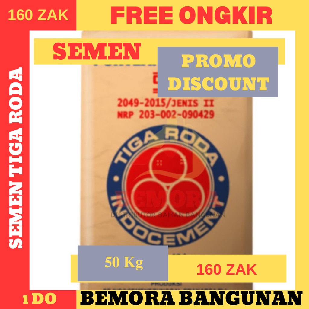Jual Semen Tiga Roda 50 Kg (1 Do = 160 Sak), (Harga Grosir & Free Ongkir Jabodetabek) | Shopee ...