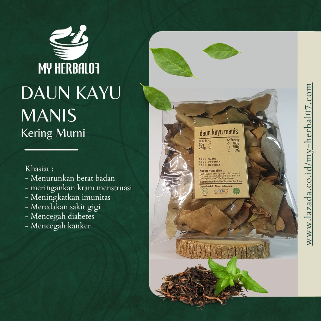 Jual Herbal Kesehatan Daun Kayu Manis Bubuk / Cinnamomum Verum 100 Gram ...