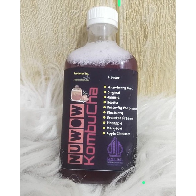 Jual Kombucha halal 350ml Nuwow kombucha Strawberry Mint | Shopee Indonesia