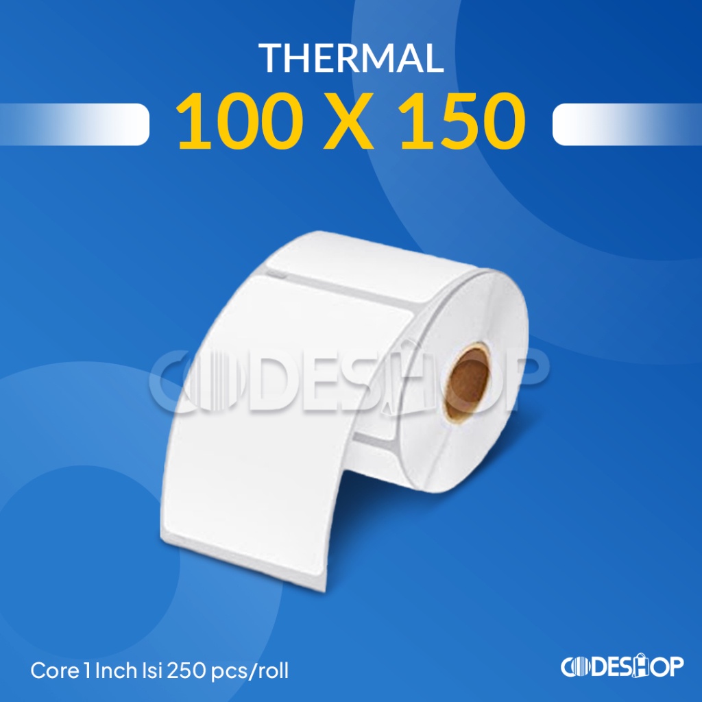 Jual Stiker Label Thermal 100x150 mm 1 Line isi 250 Pcs Gap Perforasi ...