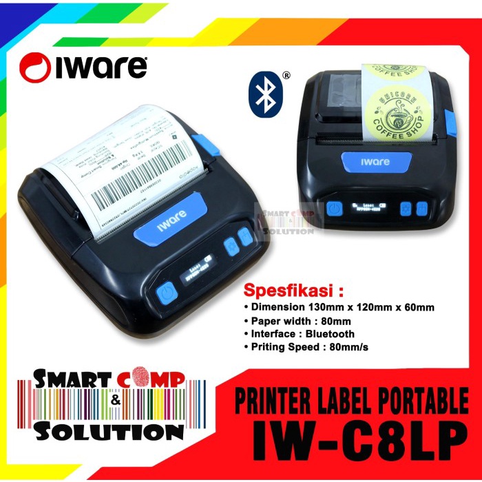 Jual Promo Printer Label Portable Iware Iw-C8Lp 80Mm Setara Kassen Mt ...