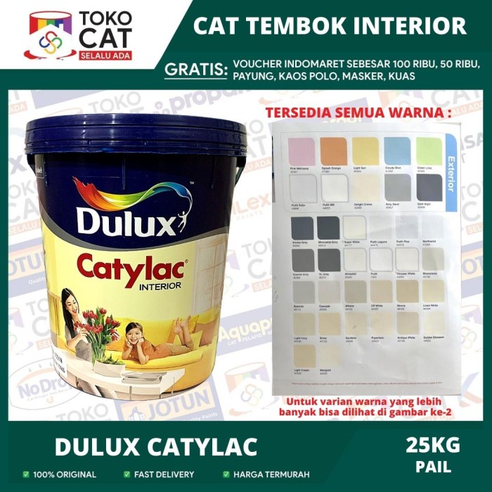 Jual Cat Tembok Interior Dulux Catylac Putih 1501 / Warna CATALOG 25 Kg ...