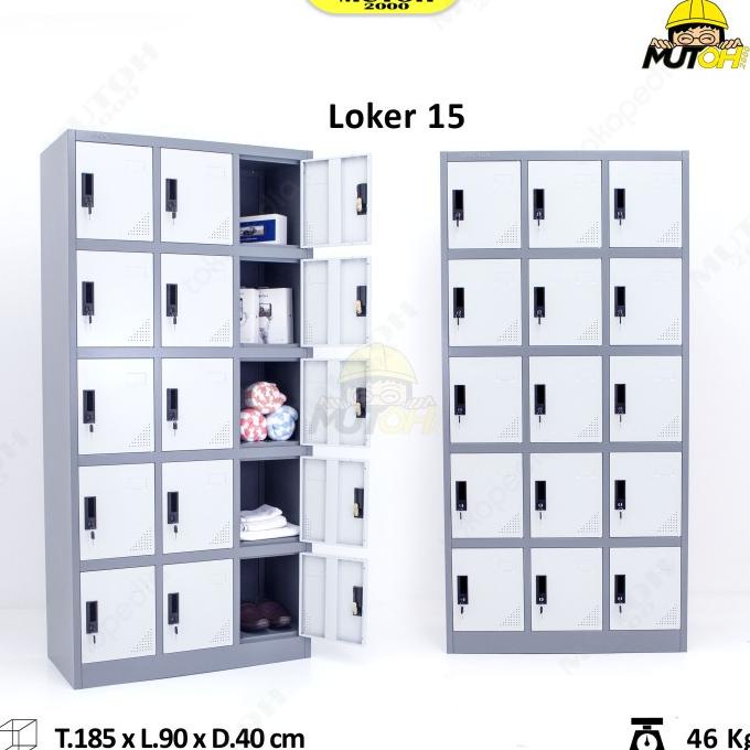 Jual Loker Locker Besi 15 Pintu Full Plat Lc15P Terbaik | Shopee Indonesia