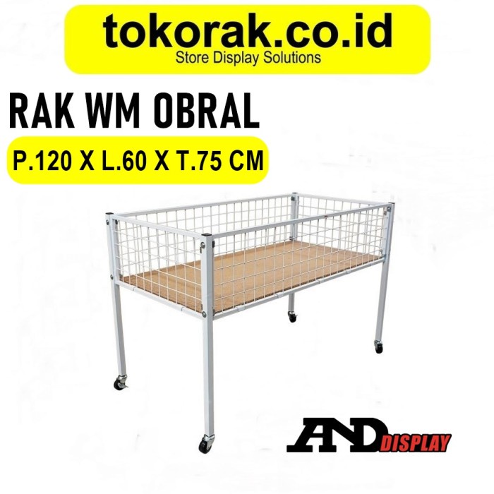 Jual RAK OBRAL WIREMESH 60X120CM BOX WAGON KERANJANG SERBAGUNA MURAH ...