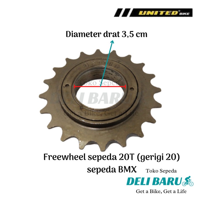 Jual United Freewheel 20T Gir Belakang Sepeda Anak Bmx Fixie Mini Best ...