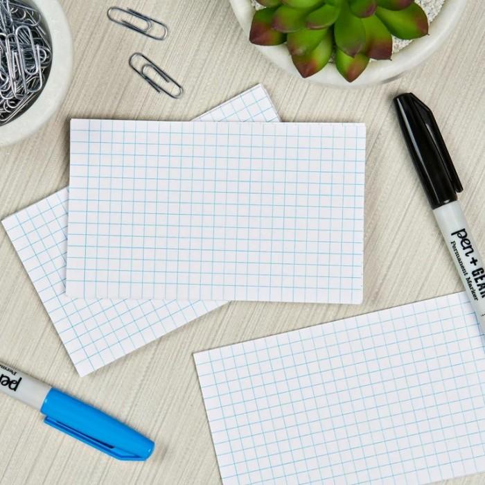 Jual Pen+Gear Graph-Ruled Index Cards, White, 100 Count, 3" x 5" Oxford ...