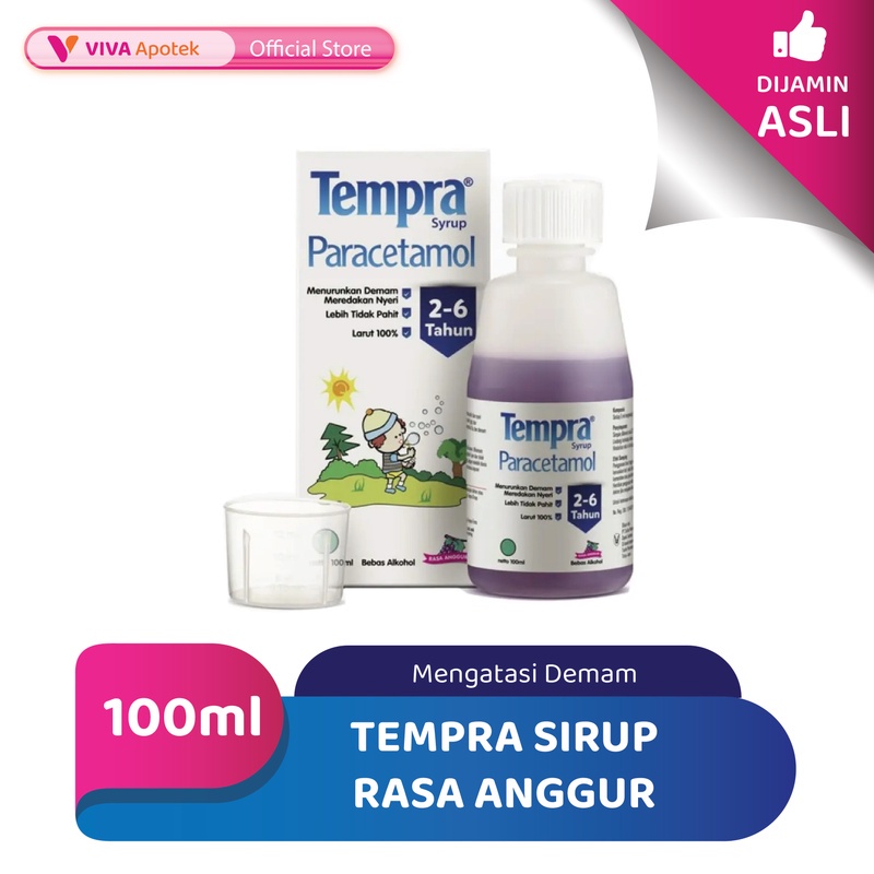 Jual Tempra Sirup Rasa Anggur untuk Mengatasi Demam (100 ml) | Shopee ...