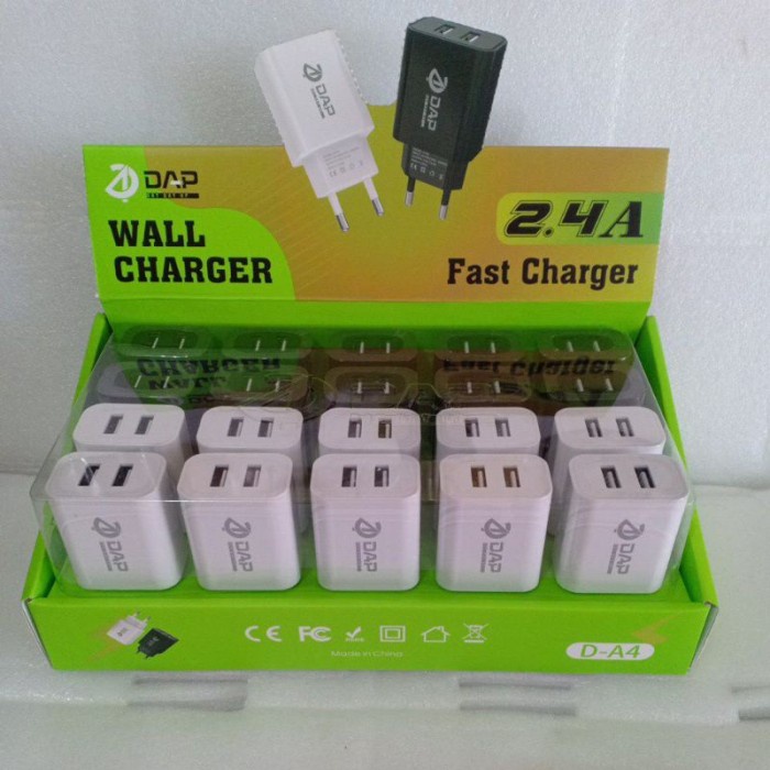 Jual [Original] Dap D-A4 Wall Charger Dual Output Fast Charging 2.4A ...