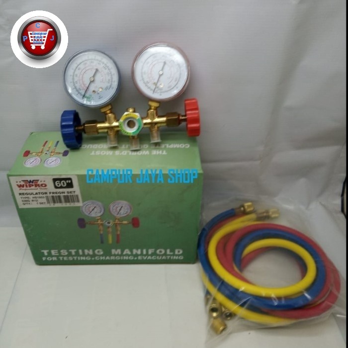 Jual [New] Alat Ukur Tekanan Freon Ac Double/Manifold/Regulator Wipro ...