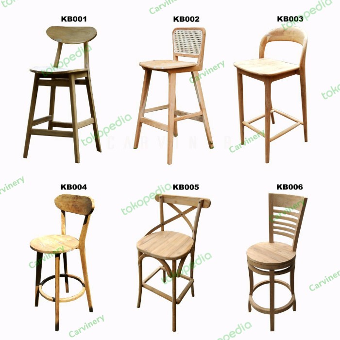Jual Sava Kursi Bar Kayu & Rotan Minimalis Modern Stool Tinggi Bulat ...