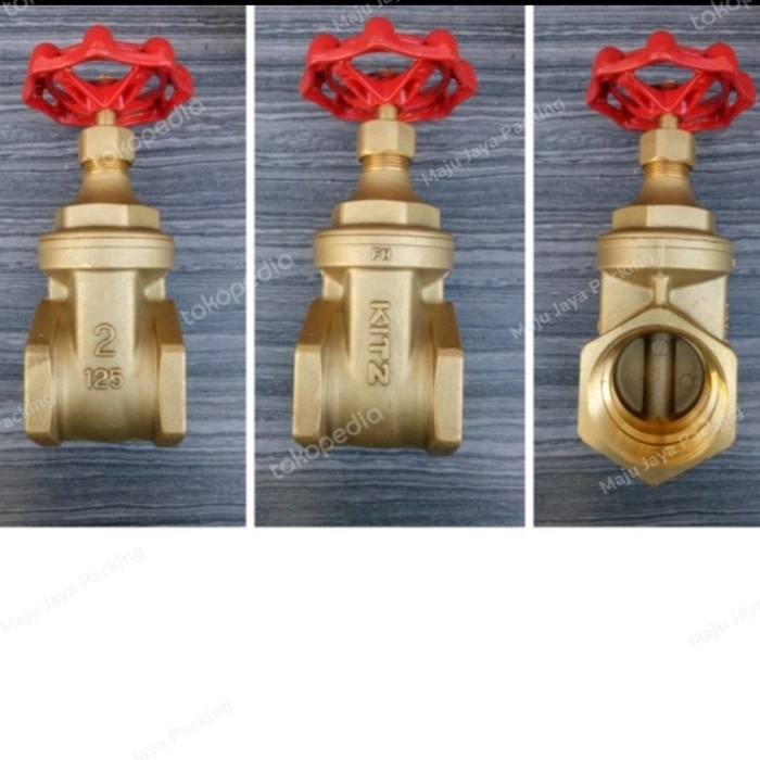 Jual [Original] Gate Valve / Kran Putar Kuningan / Bronze Drat 1 Inch Dn50 Kitz Terbaru | Shopee ...
