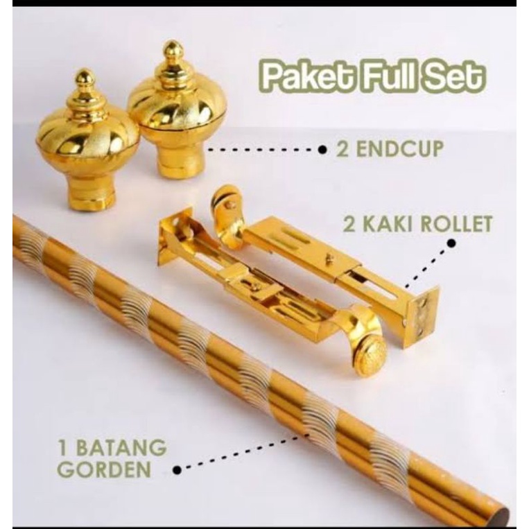 Jual Tiang Gorden / Batang Horden Gold Full Set Ukuran 1 meter, 1,5 ...