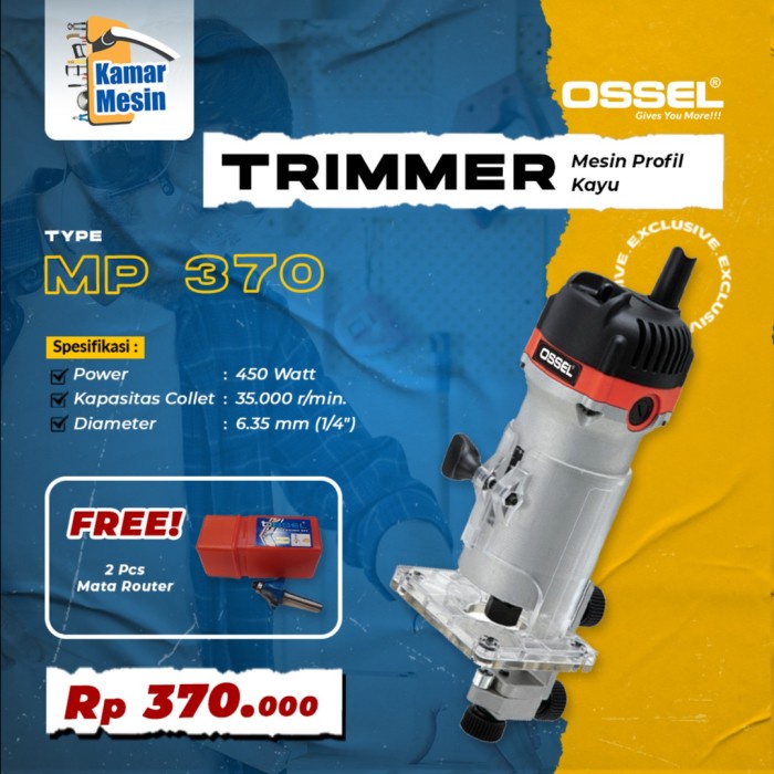 Jual Mesin Trimmer / Mesin Profil Kayu / Mesin Router Kayu MP 370 Ossel ...