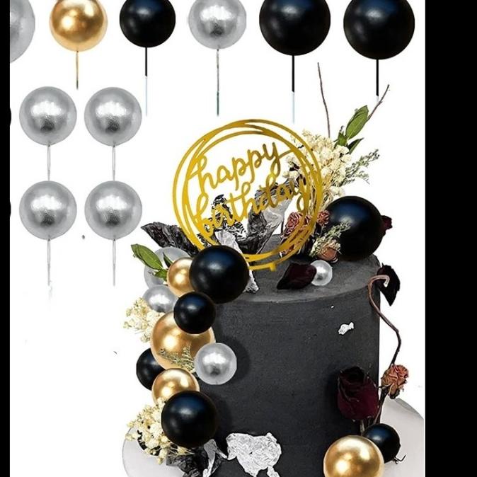 Jual ```````] CTB02 Cake Topper Bentuk Bola Hiasan Dekorasi Kue Ultah ...