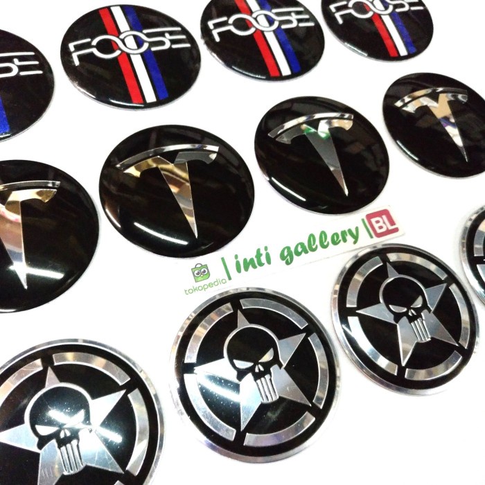 Jual Emblem Stiker Dop Velg Punisher OZ BBS Tesla Foose 56mm High ...