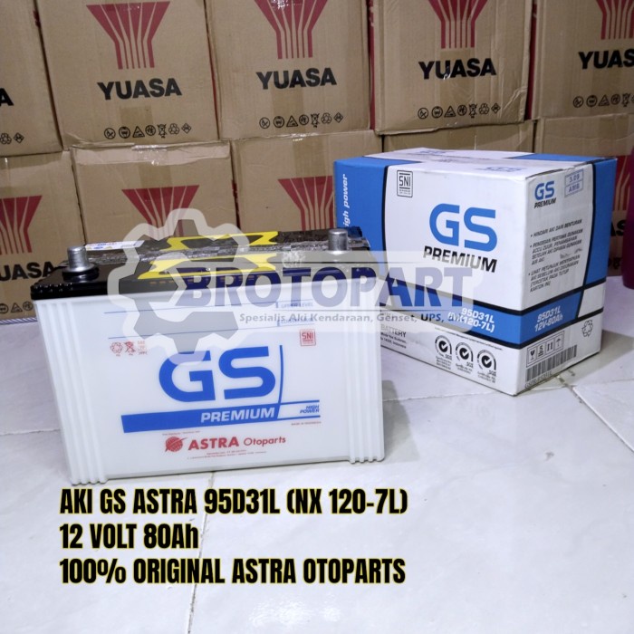 Jual [Original] Aki Mobil Gs Astra 95D31L Nx-120-7L 12V 80Ah Original Gs Accu Basah Terbatas ...