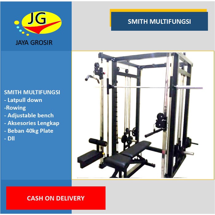 Jual Original Alat Angkat Beban Smith Machine Multifungsi Lat Pulldown Rowing Terbatas | Shopee ...