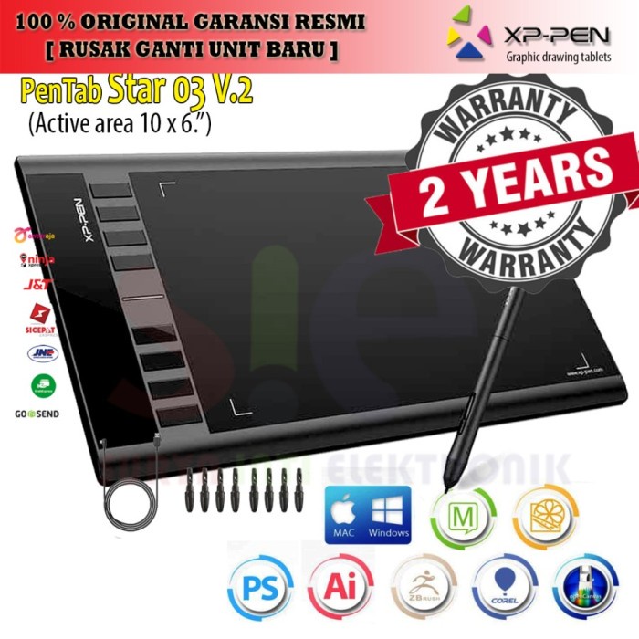 Jual XP Pen Star 03 PRO Pentablet Alternatif Wacom dan Huion Bergaransi ...