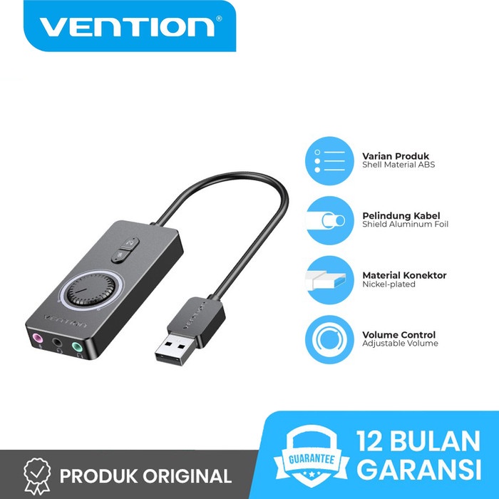 Jual Vention USB Sound Card External Stereo Sound Adapter w/ Volume ...