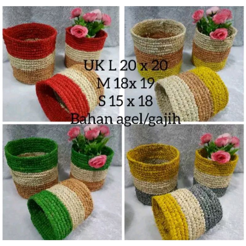 Jual COVER POT 3 Pcs Bebas Pilih Warna Ready Sesuka Hati | ANYAMAN ...