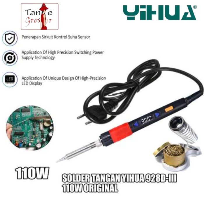 Jual [Original] Solder Tangan Yihua 928D-Iii 90W Soldering Iron Original Berkualitas | Shopee ...