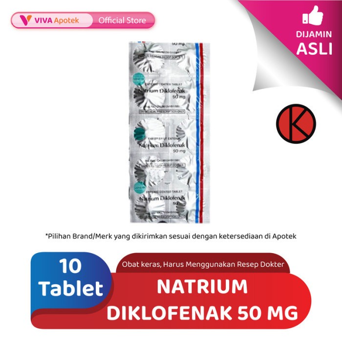 Jual Natrium Diklofenak 50 mg / Nyeri Sendi / Bengkak / Radang (10 ...