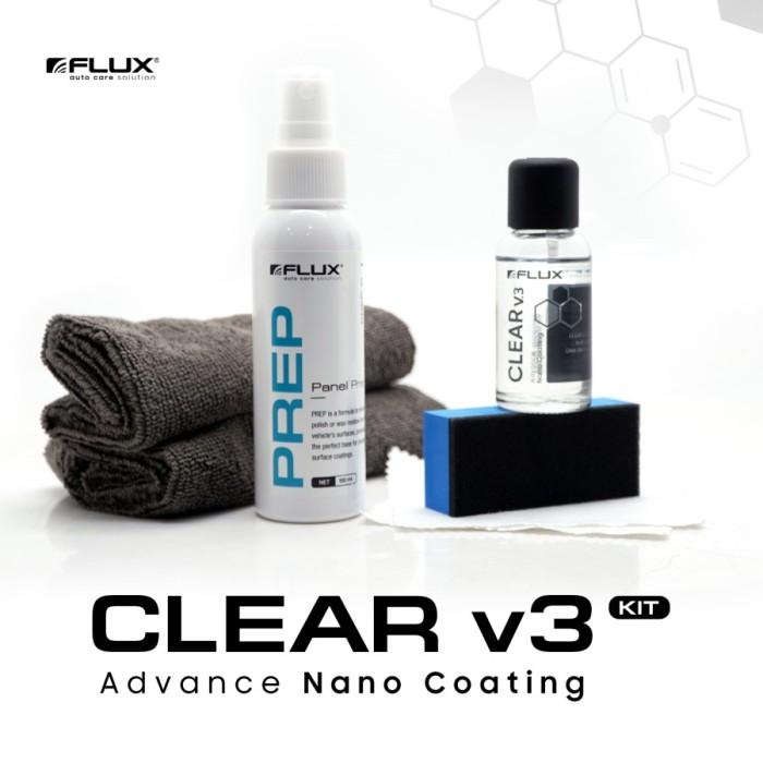 Jual COATING MOTOR FLUX CLEAR V3 NANO CERAMIC COATING KIT MOBIL-15ML ...