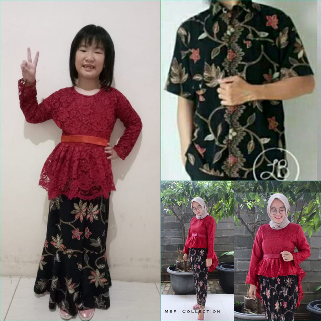 Jual [EXCLUSIVE] MODEL TERKINI Couple Family Stelan Kebaya Isna Rok ...