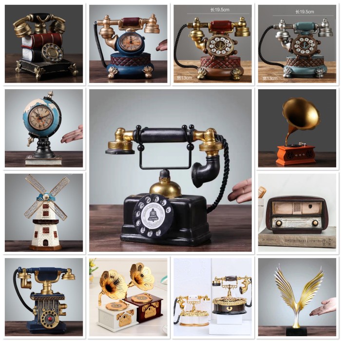 Jual Dekorasi Pajangan Patung Eropa Retro Vintage /Telepon Radio ...