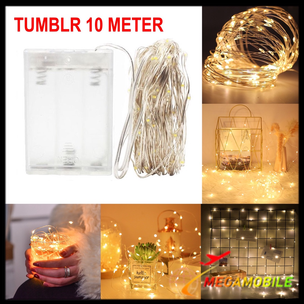 Jual MM - Lampu Tumblr Kawat Mini 10 Meter 100 LED Lampu Hias Tumbler ...