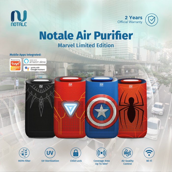 Jual Notale Air Purifier Marvel Limited Edition With HEPA H13 UV ...