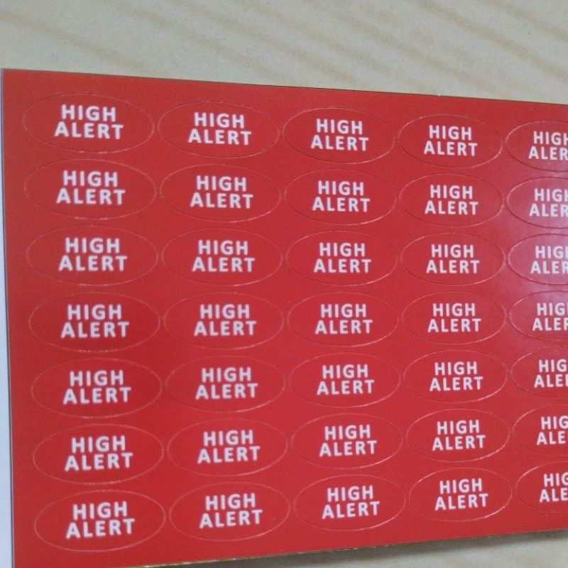 Jual stiker label high alert merah oval | Shopee Indonesia
