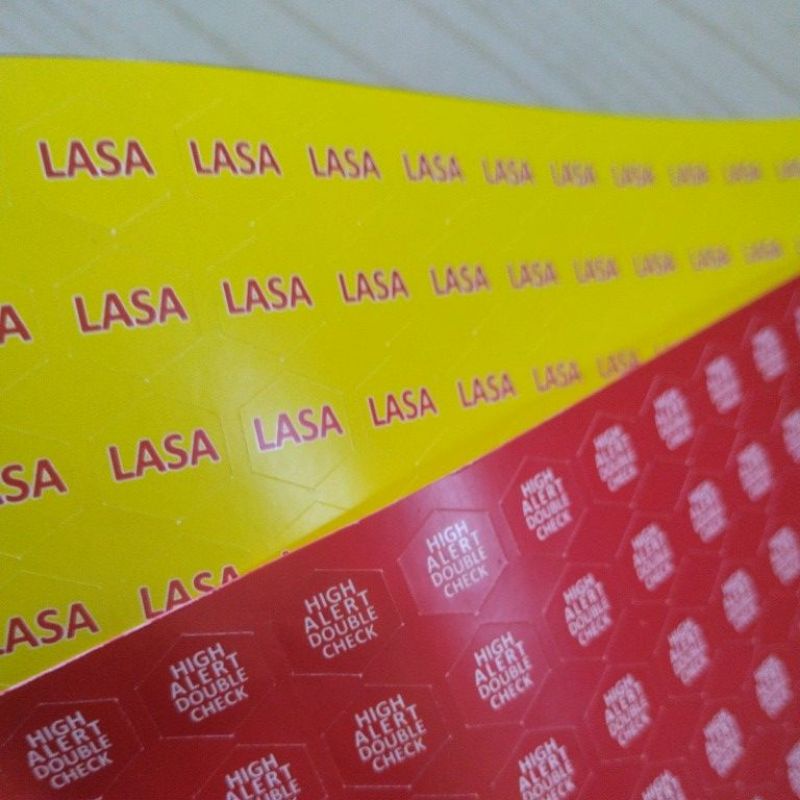 Jual stiker label high alert double check dan lasa segienam | Shopee ...