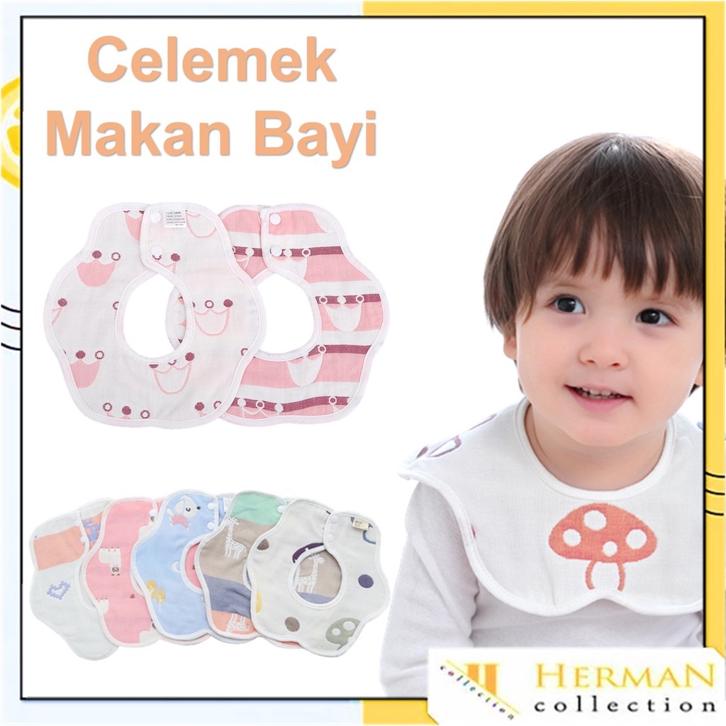 Jual HC Celemek Bayi Penyerap Air Liur Karakter Lucu Bentuk Bunga Dapat ...