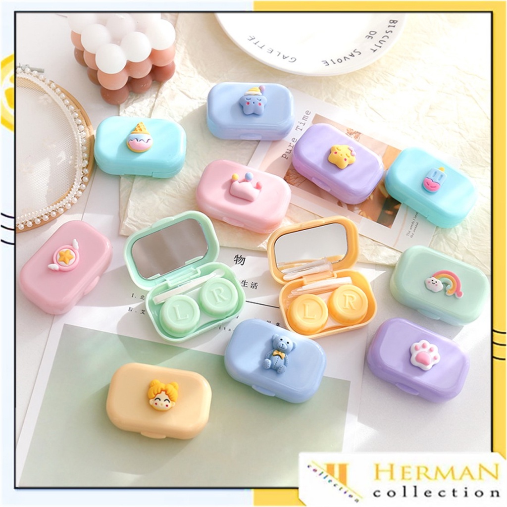 Jual HC Tempat Softlens Aesthetic Kotak Softlens Plastik Karakter Lucu ...