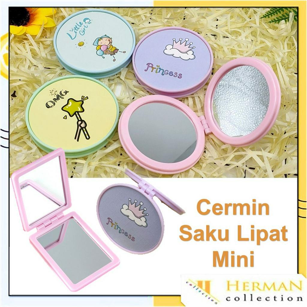 Jual HC Cermin Lipat Mini Dua Sisi Model Petak & Bulat Karakter Cermin ...