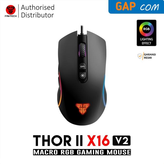 Jual Mouse Gaming Macro Fantech X16 V2 Thor Ii Rgb Gaming Mouse Pixart ...