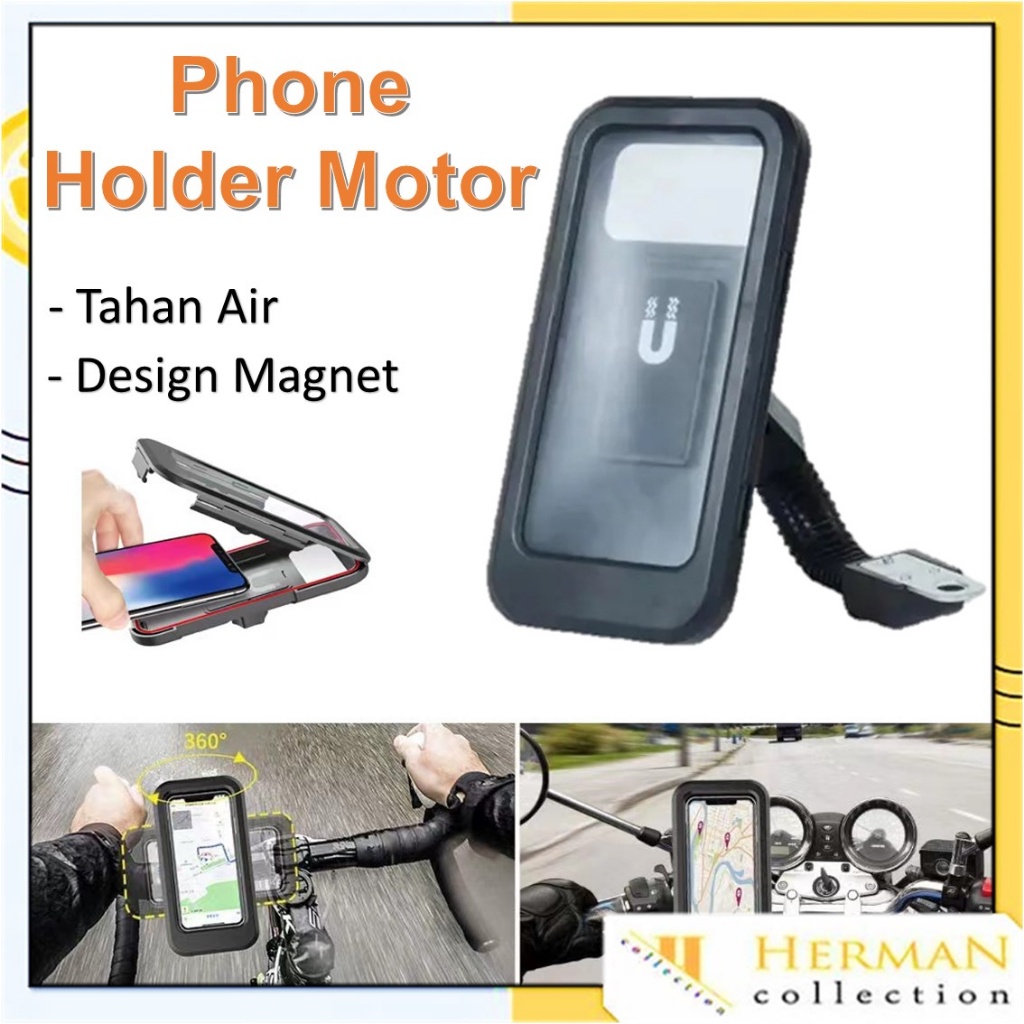 Jual HC Phone Holder Hp Spion Motor Waterproof M3B Tempat Handphone Sepeda Motor Holder Spion ...
