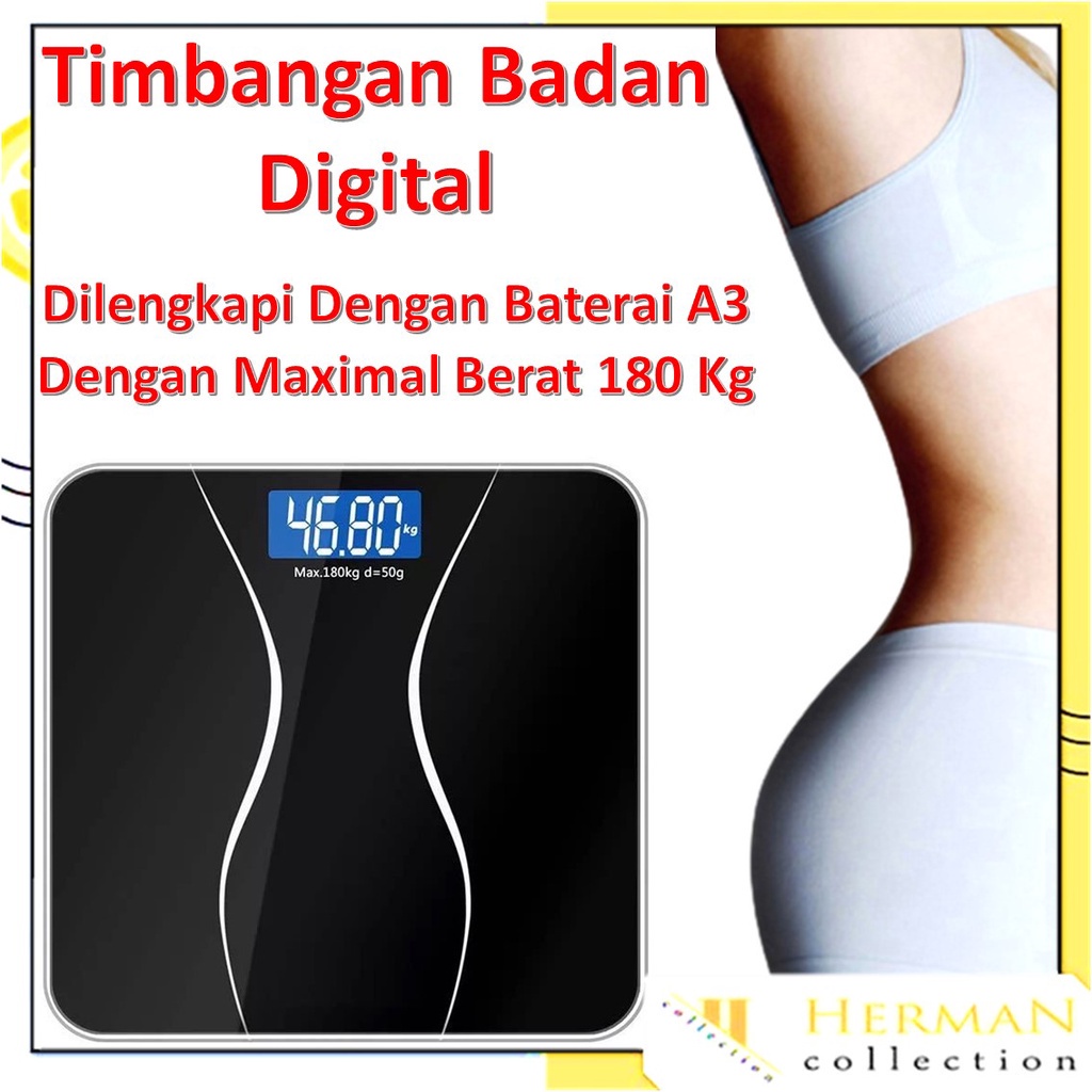 Jual HC Timbangan Badan Digital Polos Desain Slim Body Weight Meter ...