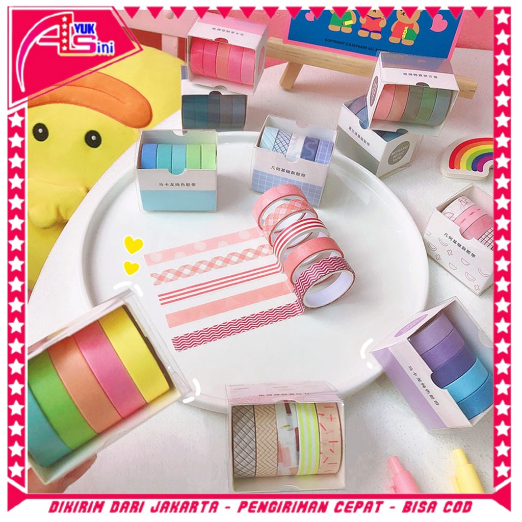 Jual AS Masking Tape Set 5pcs Essential Collection Isi 5 Selotip Bahan ...