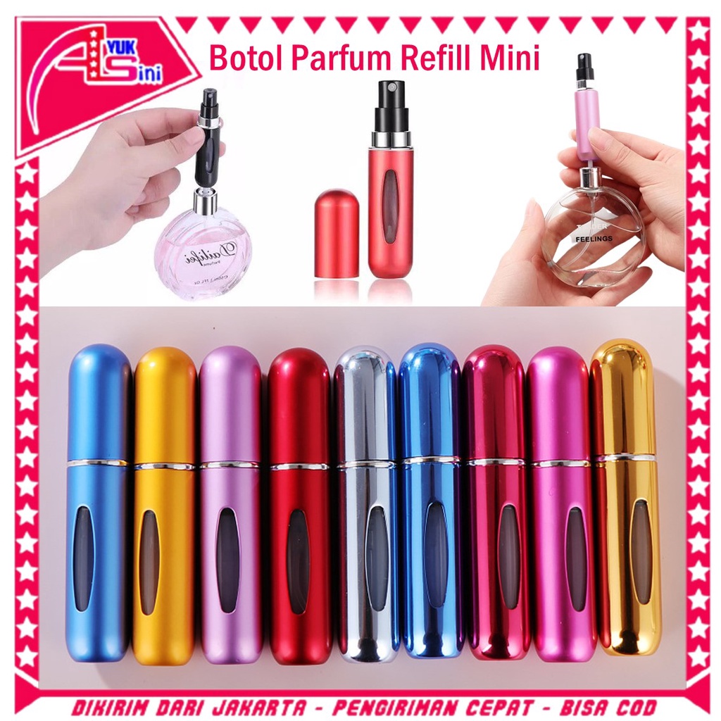 Jual AS Botol Parfum Refill Mini Portable 5Ml Bottle Spray Aluminium Travel Size Wadah Tempat ...