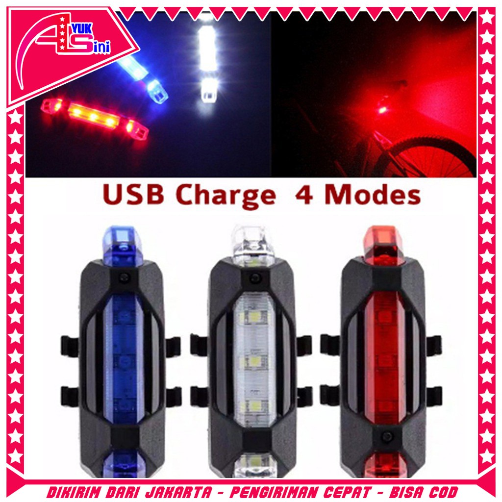 Jual LED Lampu Sepeda Belakang USB Charge LED USB251 Viral untuk ...
